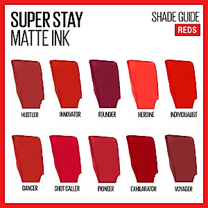 Maybelline Super Stay Matte Ink Liquid Lipstick Makeup, Long Lasting High Impact Color, Up to 16H Wear, Dancer, Brick Red, 1 Count
