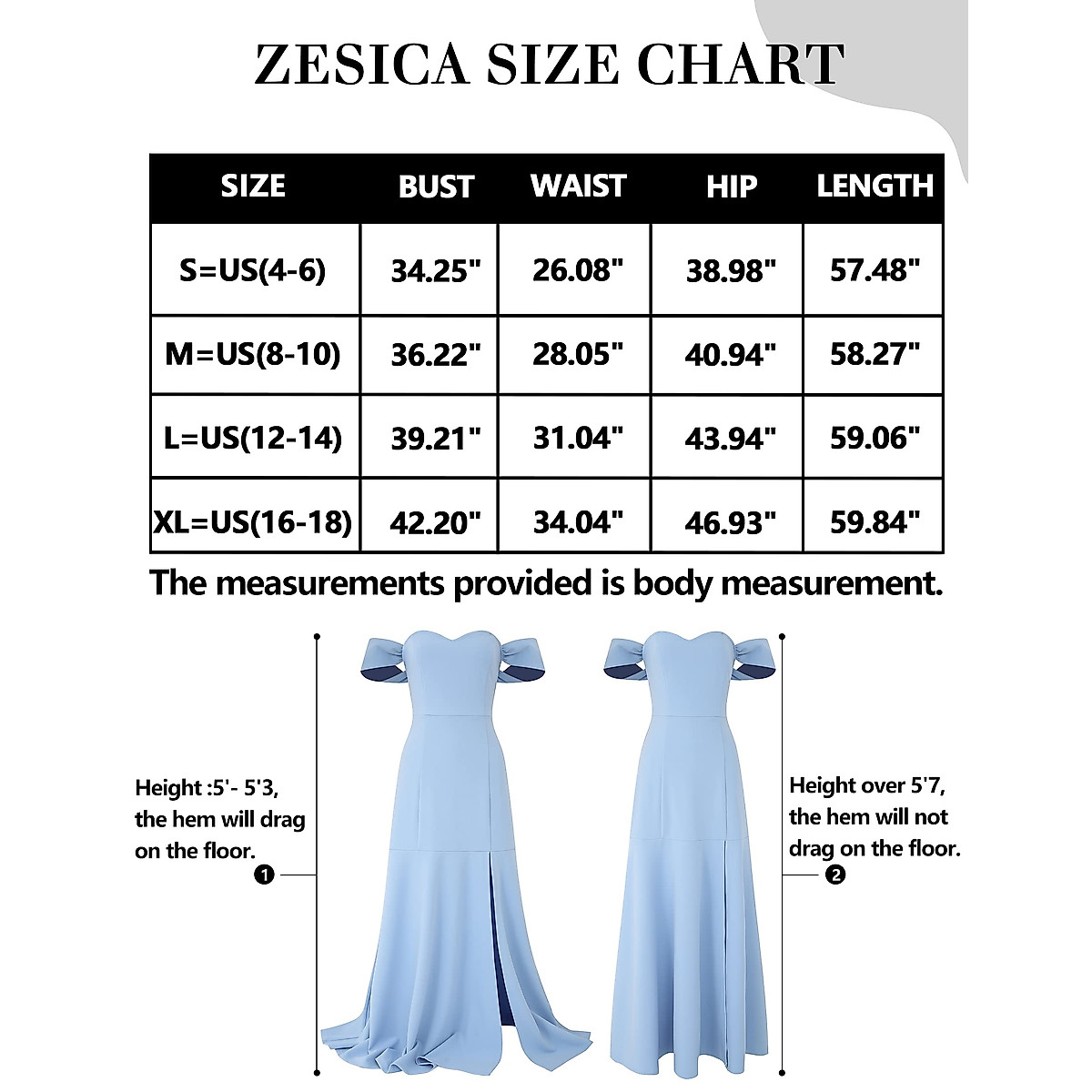 ZESICA Women's Elegant Backless Long Cocktail Dress High Slit Flowy A Line Wedding Guest Maxi Dresses,Blue,Medium
