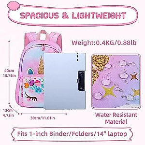 Unineovo Unicorn Backpack for Girls, Kids Preschool Kindergarten Backpacks,Cute Toddler Bookbag, School Bag for Elementary Back to School with Love Decoration