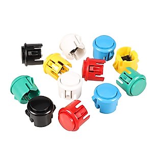 EG STARTS OEM 12x 30mm Push Button Switch Copy Sanwa Obsf-30 Obsc-30 Obsn-30 Buttons DIY Arcade Fighting Game Kits & Super Street Fighter Games - Each Color 2 pcs