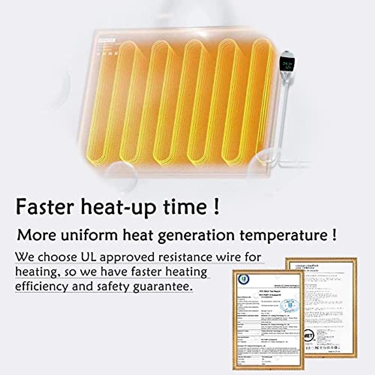 BiirBlue Pet Heating Pad, Temperature Adjustable Dog Cat Heating Pad with Overheat Protection, Indoor Heated Cat Bed for Puppy Kitten, Flame Retardant and Waterproof PVC Pet Heated Mat (Small)