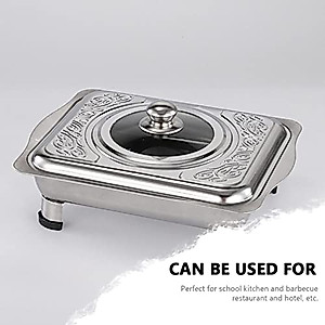 Cabilock Chafing Dish Buffet Set Stainless Steel Buffet Dish Rectangular Chafing Food Tray Chafer Pan with Lid Steam Table Pan for Wedding Parties Banquet Catering Events Food Warmer