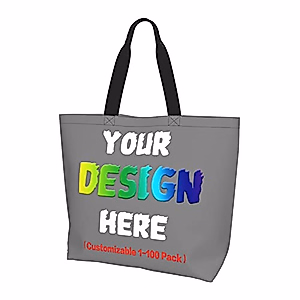 Custom Bag Personalized Bag Custom Gift Bags Design Your Own Bag Travel Bag Shopping Bag Customized Gifts Gray Tote Bag