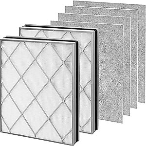 HE401 HE402 True HEPA Replacement Filter Compatible with Shark 4 Fan HE401 HE402 HE405 HE400 Air Purifier, 2 HEPA Filter Plus 4 Pre-filter, HE4FKPET