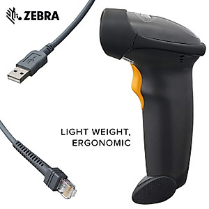 Symbol Zebra LS2208 Series Corded Handheld Standard Range Laser Scanner Kit with Gooseneck Stand and Cable Twilight Black LS2208-SR20007R-NA