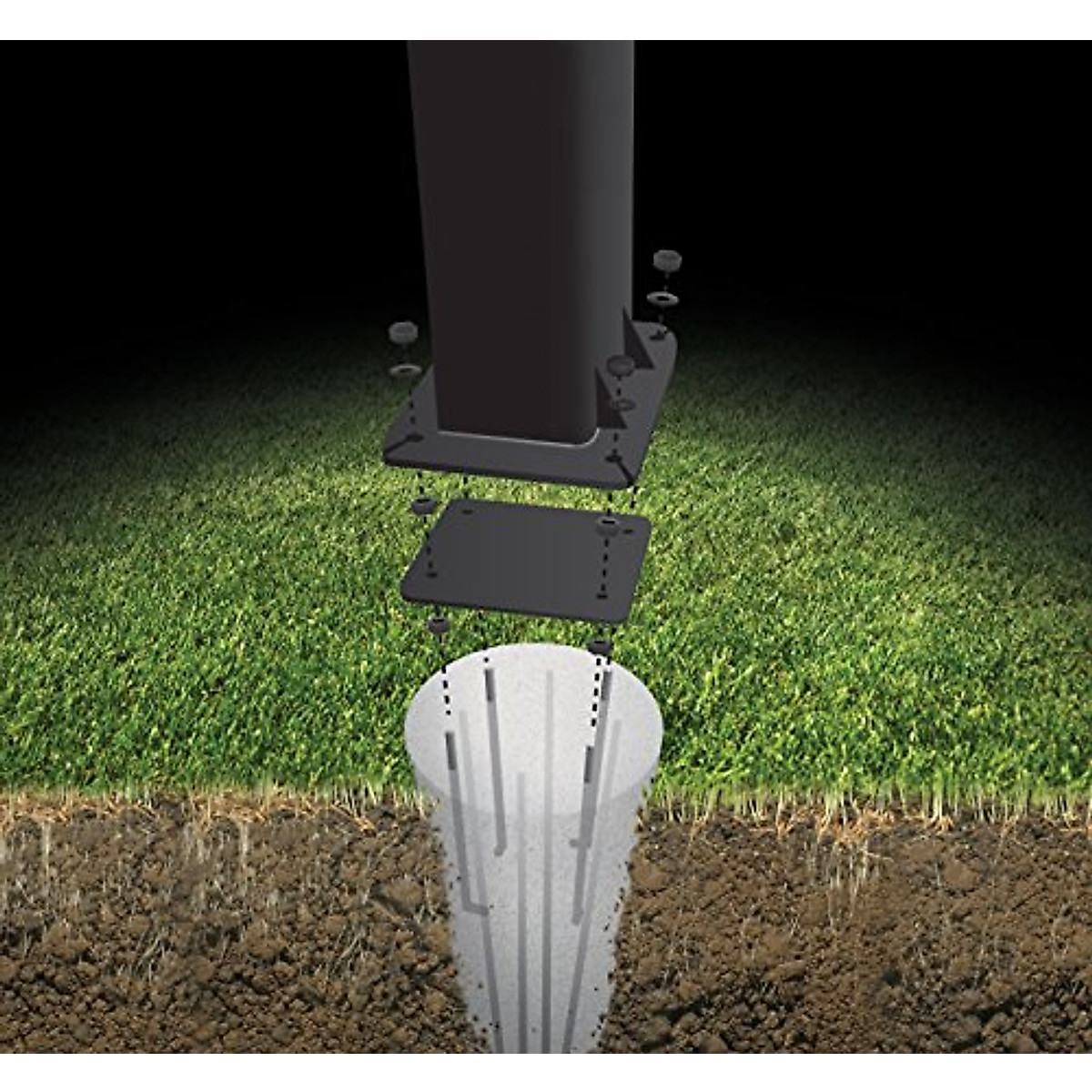 Silverback 60" In-Ground Basketball System with Adjustable-Height Tempered Glass Backboard and Pro-Style Breakaway Rim