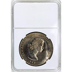 1965 UK Block Of 4 Churchill 5¢ Postage Stamps & Elizabeth II Winston Churchill Commemorative Crown About Uncirculated