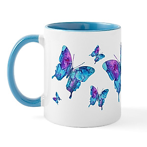 CafePress Electric Blue Butterfly Dance Mug Ceramic Coffee Mug, Tea Cup 11 oz