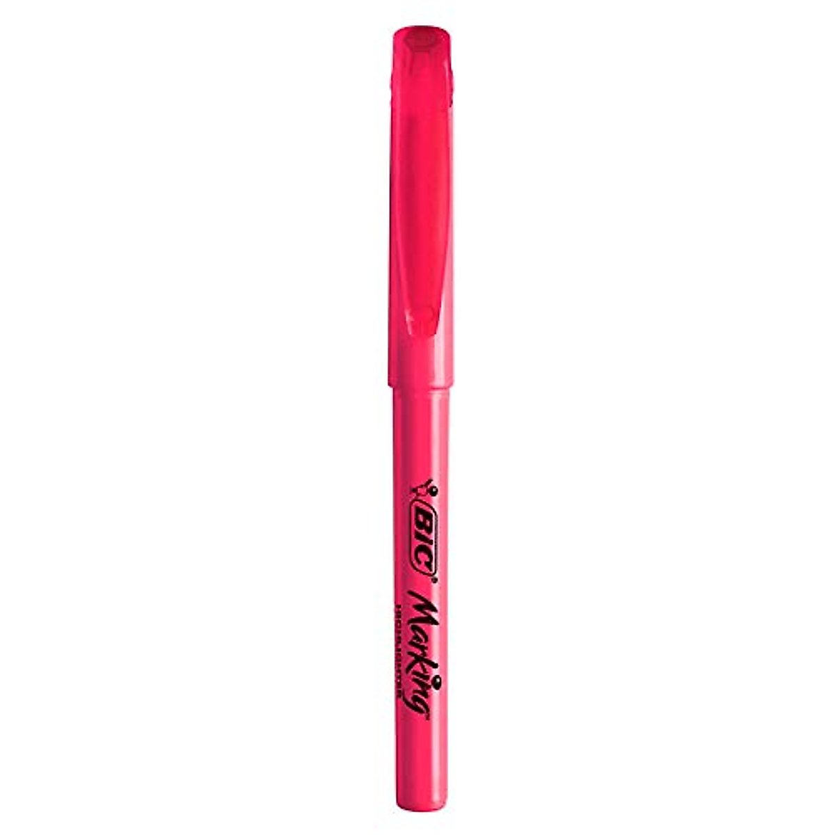 BIC Brite Liner Highlighter, Chisel Tip For Broad Highlighting & Fine Underlining, Pink, 12-Count