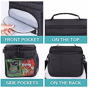 Large Cooler Bag Insulated Lunch Bag Reusable Soft Cooling Tote Bag for Men & Women with 24-Can (15L)(Black)