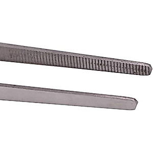 Dzrige 7.1 Inch Stainless Steel Tweezers Feeding Tongs for Aquarium Fishtank Reptile Lizards Gecko Spider - Straight and Curved (2Pcs)