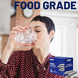 GreatWhip 50 Count 8g CO2 Soda Cartridges for Soda Maker Soda Chargers for Carbonated Water Machine for Sparkling Water Maker