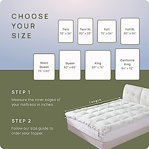 Cooling Mattress Topper - Queen Size | Plush Pad Mattress Topper for Back Pain Relief, 8-21" Deep Pocket | Viscose Made from Bamboo Pillow Top | Bedroom Essentials