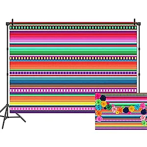 Fanghui 7x5ft Mexico Fiesta Theme Photography Backdrops Great as Mexican Dress-up Photo Booth Background Baby Shower Birthday Party Decoration Supplies