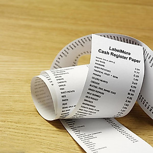 (50 Rolls) LabelMore 2 1/4" X 50' Thermal Paper Rolls, Credit Card Paper Rolls Thermal, Cash Register Roll, Premium Pos Thermal Printer Paper