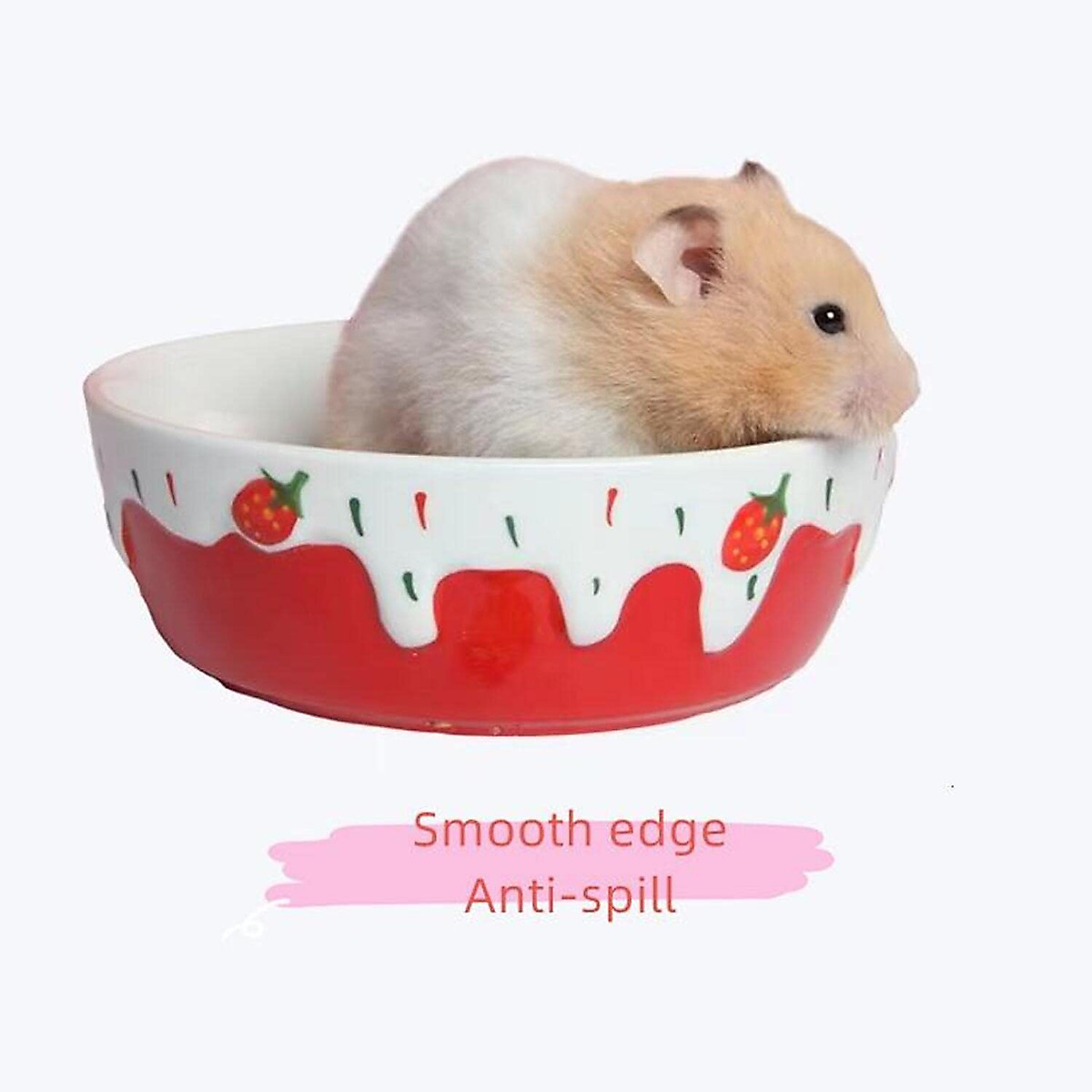 Toietmoi Hamster Ceramic Cartoon Food Bowl Water Prevent Tipping Christmas Party Style Guinea Pig Rabbit Gerbil Chinchilla Hedgehog Rat Small Animals Pets Assorted Colors