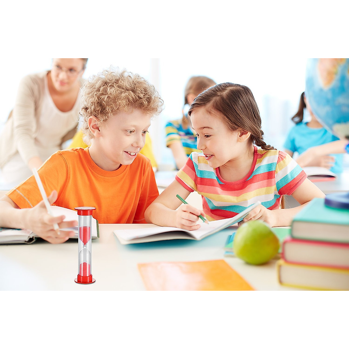 Dsmile Sand Timer,Plastic Hourglass Timer,Colorful Sandglass Hourglass Sand Clock Timer 30sec / 1min / 2mins / 3mins / 5mins / 10mins (6pcs)