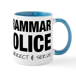 CafePress Grammar Police Mugs Ceramic Coffee Mug, Tea Cup 11 oz