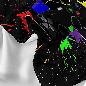 AILONEN Gamer Fitted Sheet Full Size,Gaming Bedsheets Set,Gamepad Bed Sheet Set for Boys,Boys Video Games Bedding Set,1 Fitted Sheet and 2 Pillow Case,3 Piece