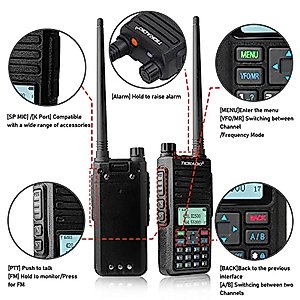 TIDRADIO TD-H6 10Watt Ham Radio Handheld Upgraded from UV-5R Dual Band Walkie Talkies with Extra 2200mAh Battery, Programming Cable, Speaker Mic and TD-771 Antenna