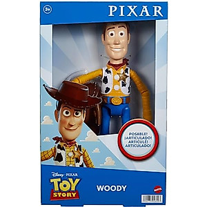 Mattel Disney and Pixar Toy Story Large Action Figure, Posable Woody Collectible in Signature Sheriff Look with Removable Hat, 12-inch Scale