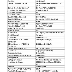 Audioblast - 2 Units - 18 Foot - HQ-1 - Braid(Black) Flexible - Dual Shielded(100%) - Guitar Instrument Effects Pedal Patch Cable w/Eminence Straight ¼ inch(6.35mm) TS Plugs & Double Staggered Boots