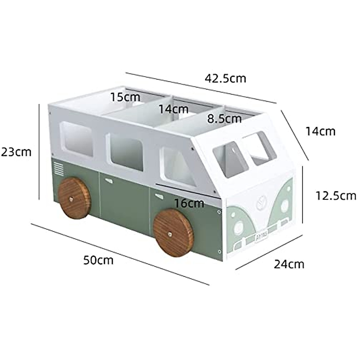 OLOTU Bookshelves Bus-Shaped Bookshelf Storage Display Cabinet, Multi-Function Desktop Shelf Children's Bookshelves for Living Room Bedroom Neat