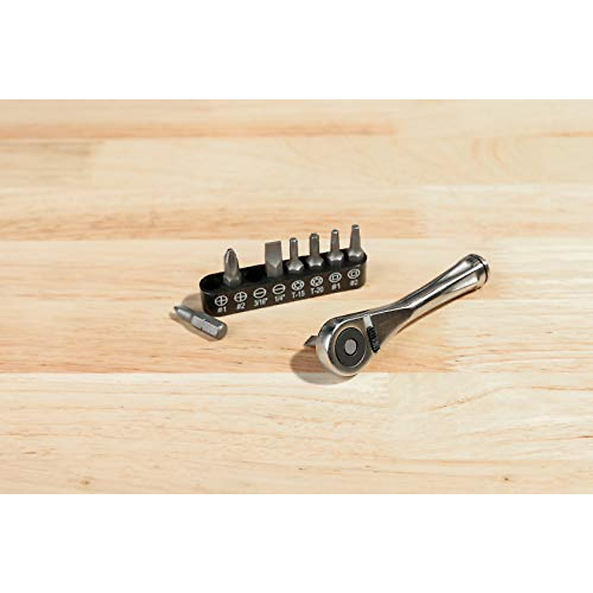 ARES 70040-1/4-Inch Drive Close Quarter Micro Bit Ratchet | Mini Screwdriver with High Torque 72-Tooth Gearhead - 5 Degree Sweep - Spring Loaded Detent Ball Bit Holder