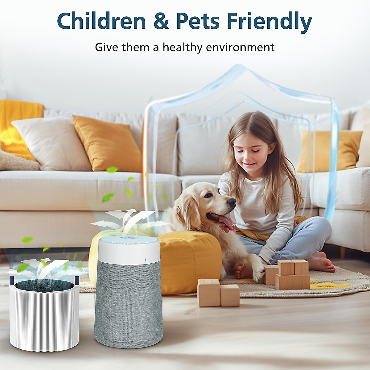 511i Max Replacement Filter Compatible with BLUEAIR Blue Pure 511i Max Air Purifi-er, 3-IN-1 H13 True HEPA Filter and Activated Carbon Filtration System, Perfect Fit for 511i Max, 2 Pack, White