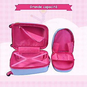 Kids' Cute Cartoon Pattern Travel Trolley, Multicolor