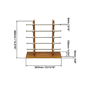 QWORK Wood Sunglass Glass Rack Frame, 5 Layers Glasses Showcase, Sunglasses Display Stand Holder, Detachable
