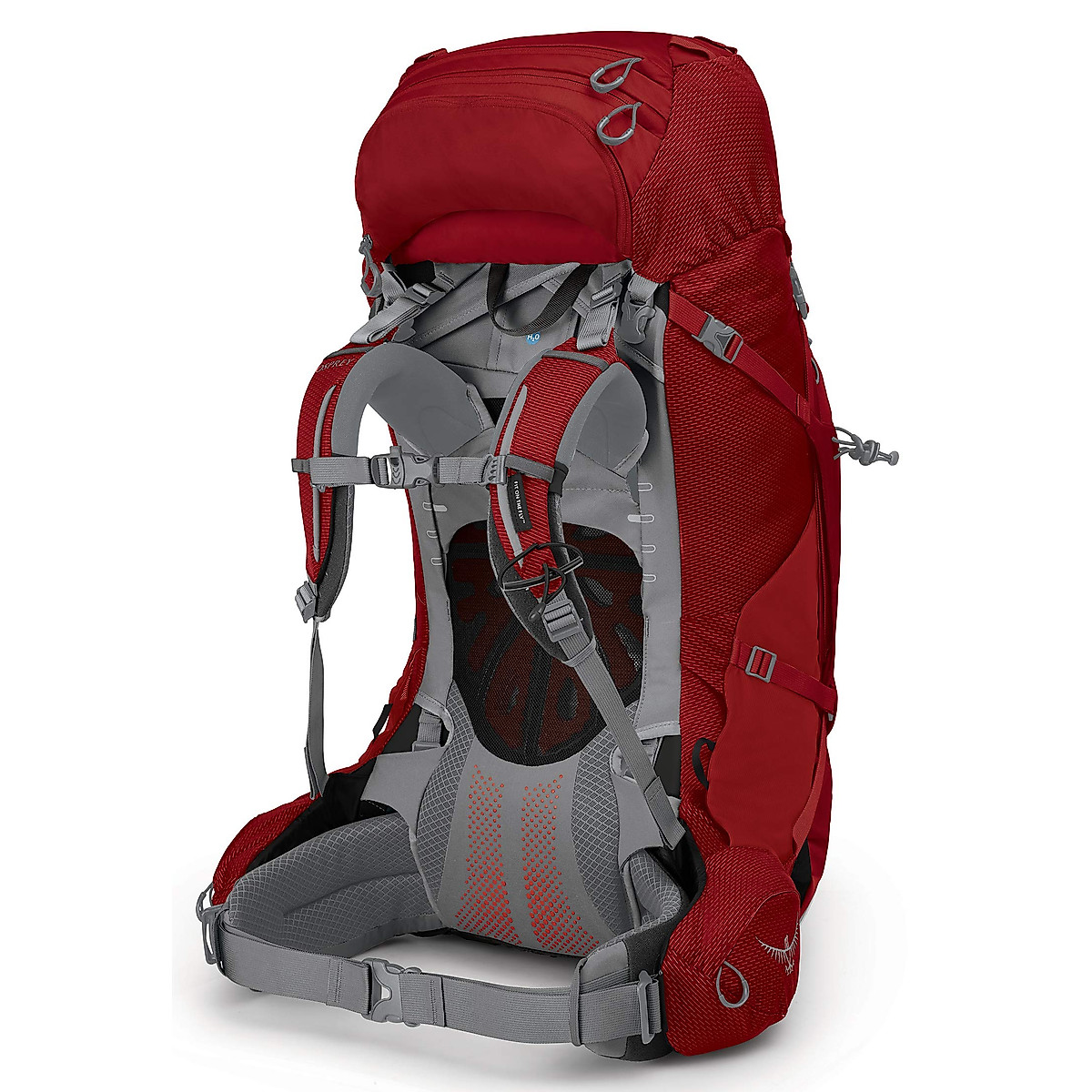 Osprey Ariel Plus 70L Women's Backpacking Backpack, Carnelian Red, WXS/S