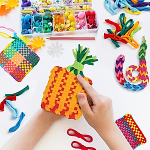 800 PCS Loom Loops Potholder, DIY Arts and Crafts for Kids and Adults, Potholder Loom Knitting Loops Weaving Flexible Loom Kit Loops Elastic Ideal Gifts for Girls Ages 5 6 7 8-12 13 Crafts Supplies