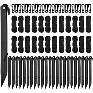 YEXEXINM 24 Set of Inflatable Stakes and Tethers, Tether with Hook Inflatable Spikes Replacement Yard Inflatable Stakes and Tethers for Halloween Christmas Holiday Inflatable Decoration Accessories