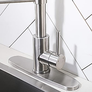VCCUCINE Stainless Steel Kitchen Faucet, Farmhouse Kitchen Faucet with Pull Down Sprayer, Brushed Nickel Faucet for Kitchen Sink, Commercial Outdoor Single Handle Kitchen Sink Faucet