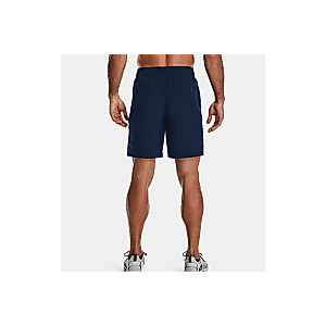 Under Armour Woven Graphic Wordmark Shorts, Academy Blue (408)/White, Medium