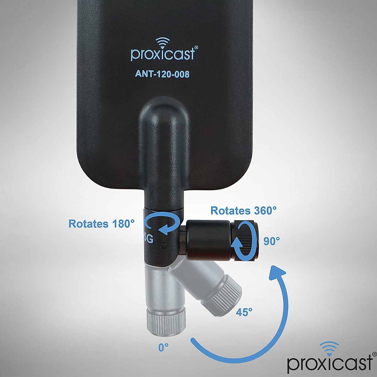 Proxicast 4G/5G/CBRS Universal Wide-Band 6 dBi Omni-Directional Swivel Terminal Antenna (SMA Male) - Compatible with Cisco, Cradlepoint, Digi, MoFi, Pepwave, Sierra and Others (ANT-120-008-2PK)