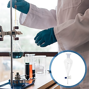 POPETPOP Separating Funnel- 250ml Separatory Funnel Pear Shaped Borosilicate Glass Separatory Funnel Laboratory Separation Funnel Separation Funnel for Lab