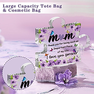 HULASO Mothers Day Gifts for Mom from Daughter, Fun Birthday Gifts for Mom Women with 20 Oz Tumbler Mothers Day Cards Canvas Tote Bag Scented Candle Makeup Bag Cute Acrylic Plaque Sign