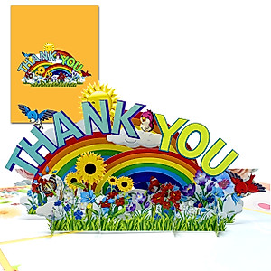 MeeSunnie Thank You Pop Up Card, 3D Colorful Greeting Card, Confetti Thankful Card Flower for Retirement, Thinking Of You, Grateful, Gratitude, Love Mom Friend Teacher Nurse Boss Co-Worker