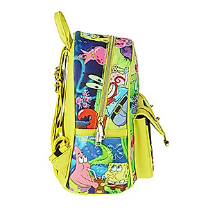 KBNL SpongeBob 11 inch Faux Leather Mini Backpack - A21343, Multicolor, Small