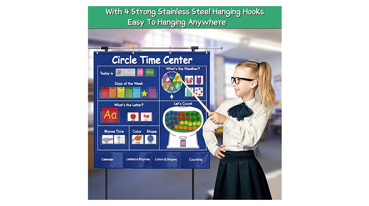 KIKIGOAL Educational Circle Time Center Pocket Chart for Preschool