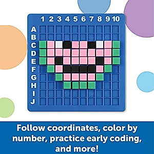 Learning Resources STEM Explorers Pixel Art Challenge, 402 Pieces, Ages 5+, STEM Toys For Kids, Coding Basics For Kids, STEM Activities For Classroom