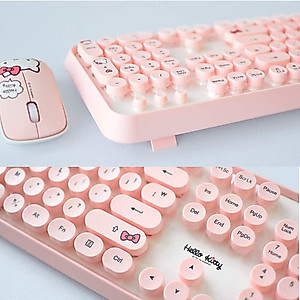 Digital Ventus Hello Kitty Retro Keyboard + Mouse Set, Keyboard Korean/English (Pink)