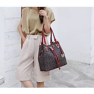 MKF Collection Shoulder Bag for Women, PU Leather Pocketbook Top-Handle Crossbody Purse Tote Satchel Handbag Navy Blue