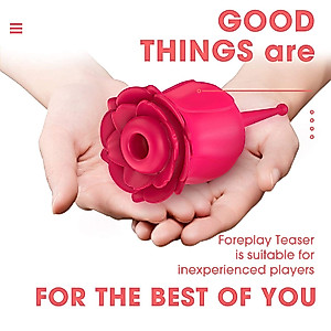 Rose Toy for Women, 2021 Rechargeable Women's Rose Flowers Toys for Girlfriend, 7+5 Mode, Funny Gifts, Unique Gifts for Her, Valentine's Day Wedding (02-Red)