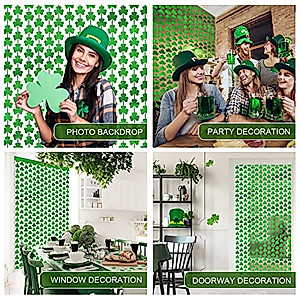 LOLStar 3 Pack St. Patrick's Day Foil Fringe Curtains Lucky St Patricks Day Party Decorations 3.3 x 6.6 ft Shamrock Tinsel Curtain Photo Prop Backdrop Streamer Backdrop for Irish Party Decoration
