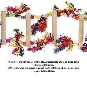 Parrot Toy Bird Chewing Toys Hanging Toy Parrot Ladder Stand Playing Toy Easy to Use