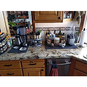 Coffe Mat/Dish Drying Mat/Espresso Machine Mat, Super Absorbent,Quick Dry,Hide Stain,Non Slip,for Coffee Maker,Coffee Machine,Kitchen Counter,Coffee Counter,Coffee Bar,Coffee Pot (Dark Gray, 12"x19")