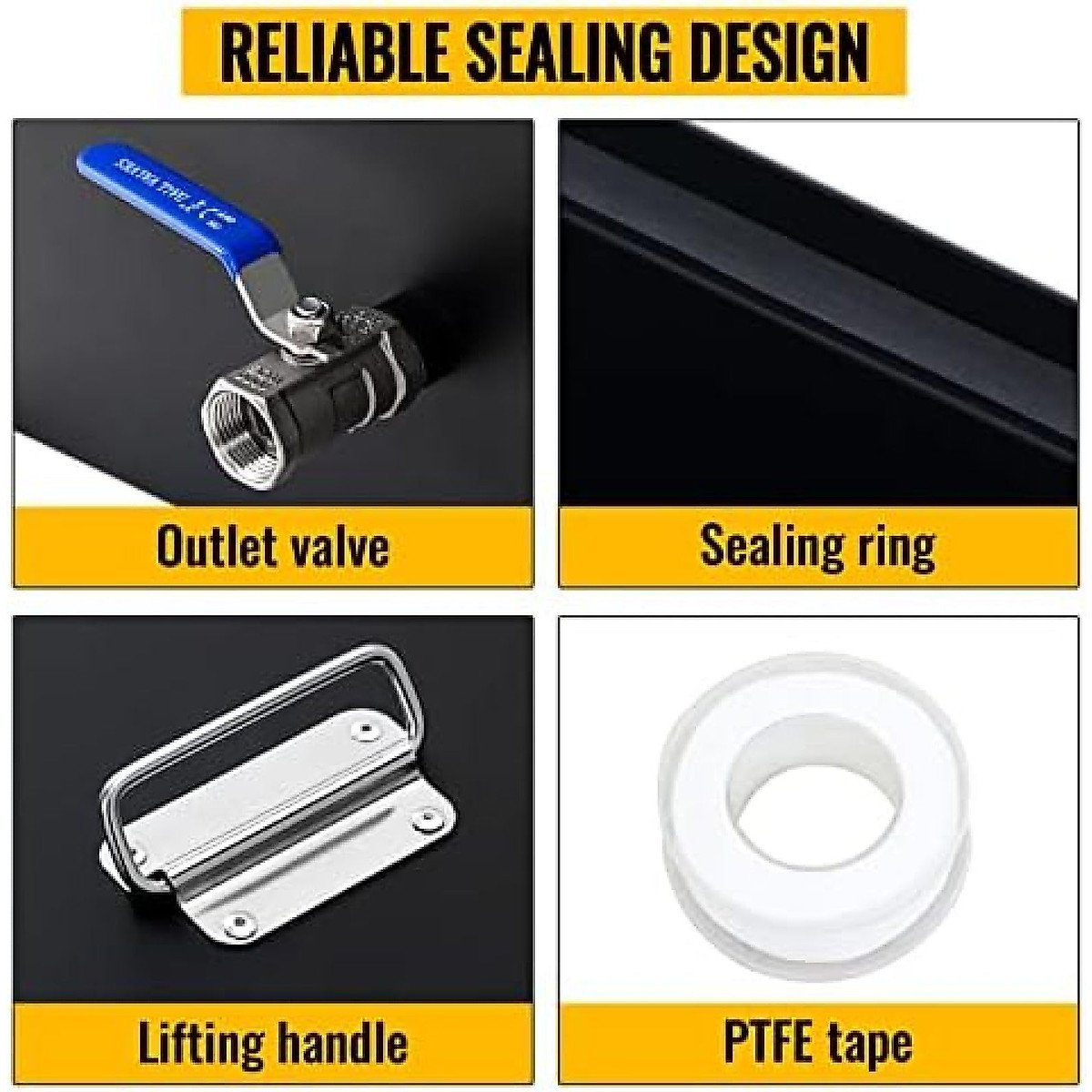 Commercial Grease Trap Interceptor for Restaurant Under Sink Kitchen 4.6 GPM Waste Water Oil-Water Separator, for Restaurant Canteen Home Kitchen,40 LB,Black